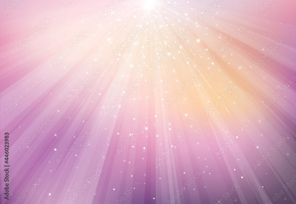 Vector violet sparkling background with rays, lights and stars. Stock ...