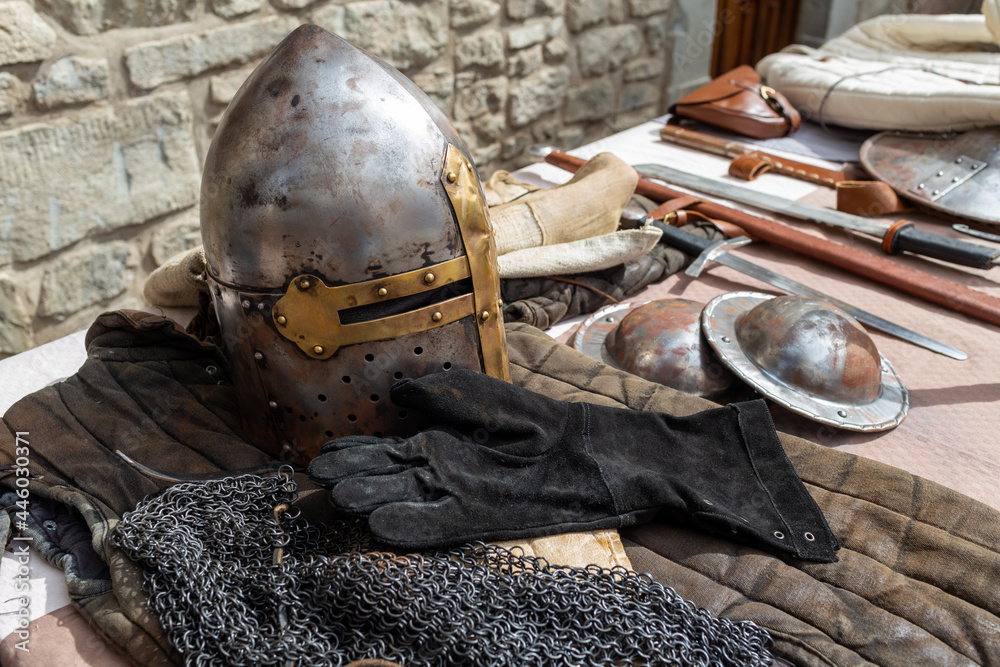 medieval weapons historical reenactments ancient battles Stock Photo ...