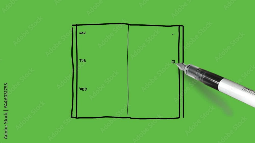 Drawing diary in grey and red colour combination with black outline on ...