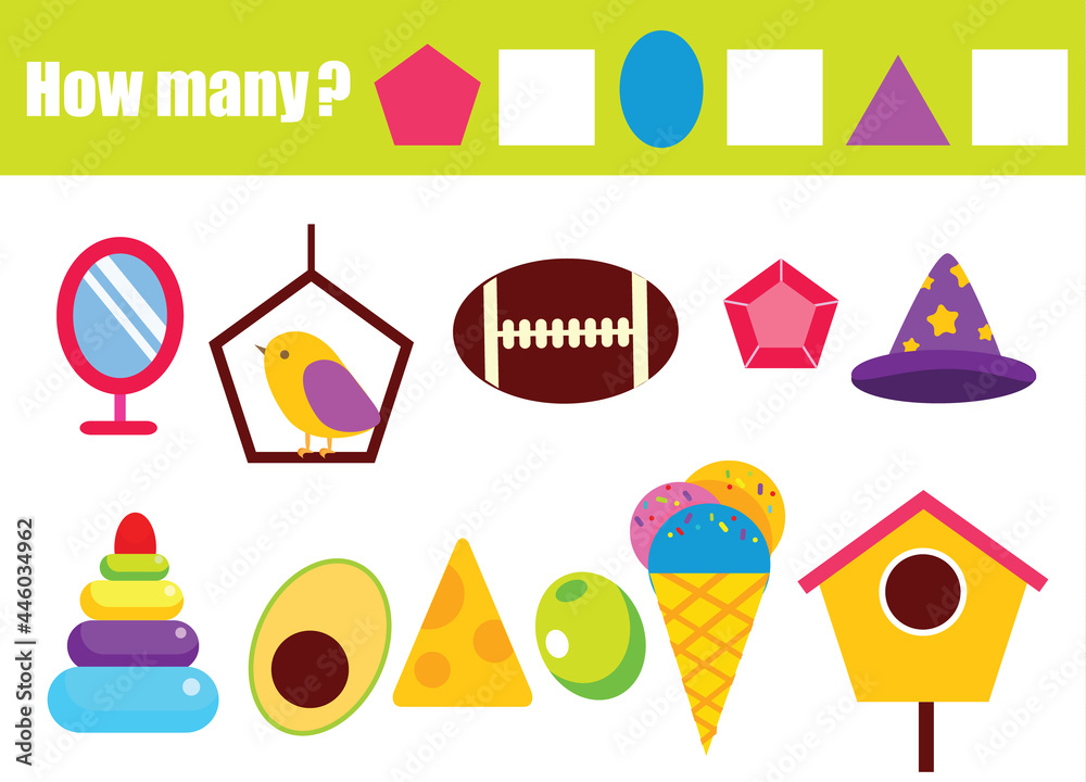 Counting educational children game. mathematics kids activity sheet ...