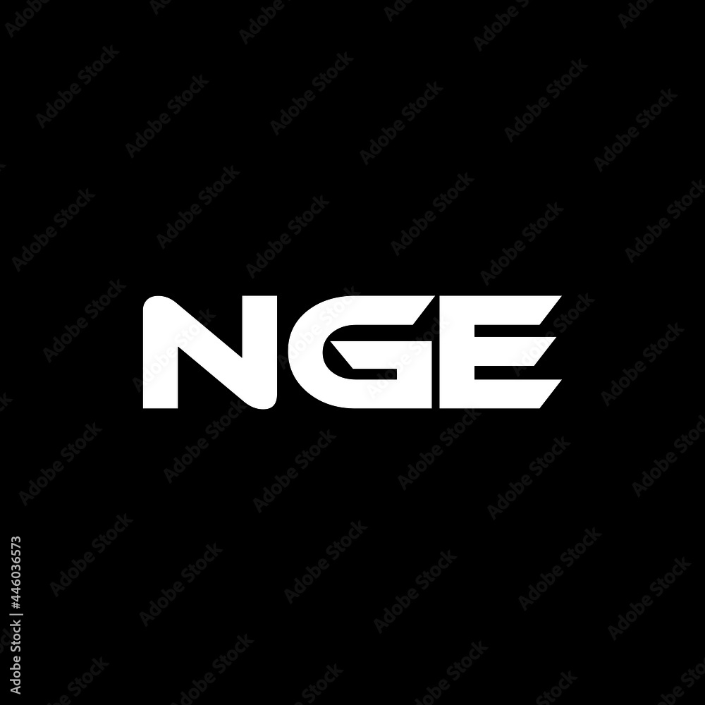 Vecteur Stock NGE letter logo design with black background in ...