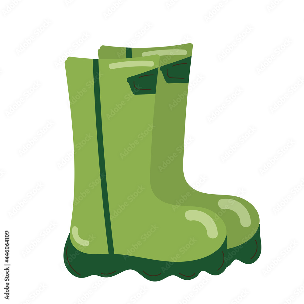 Cartoon style rubber boots, great design for any purposes. Vector set ...