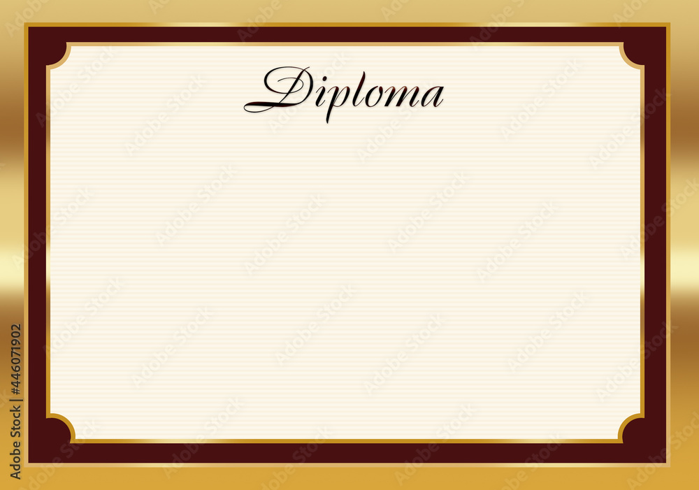 honor diploma blank template framed in gold with gothic calligraphic ...