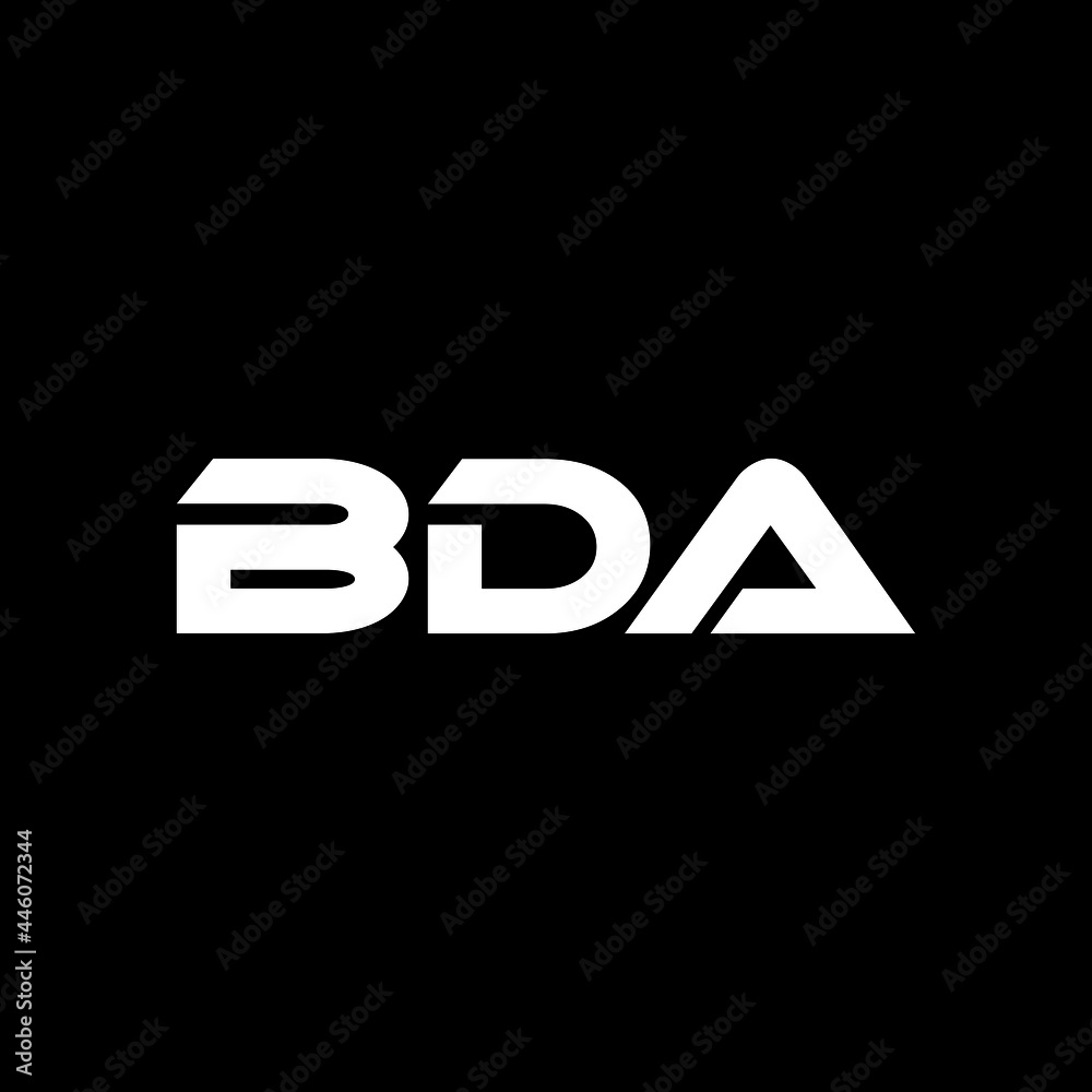BDA letter logo design with black background in illustrator, vector ...