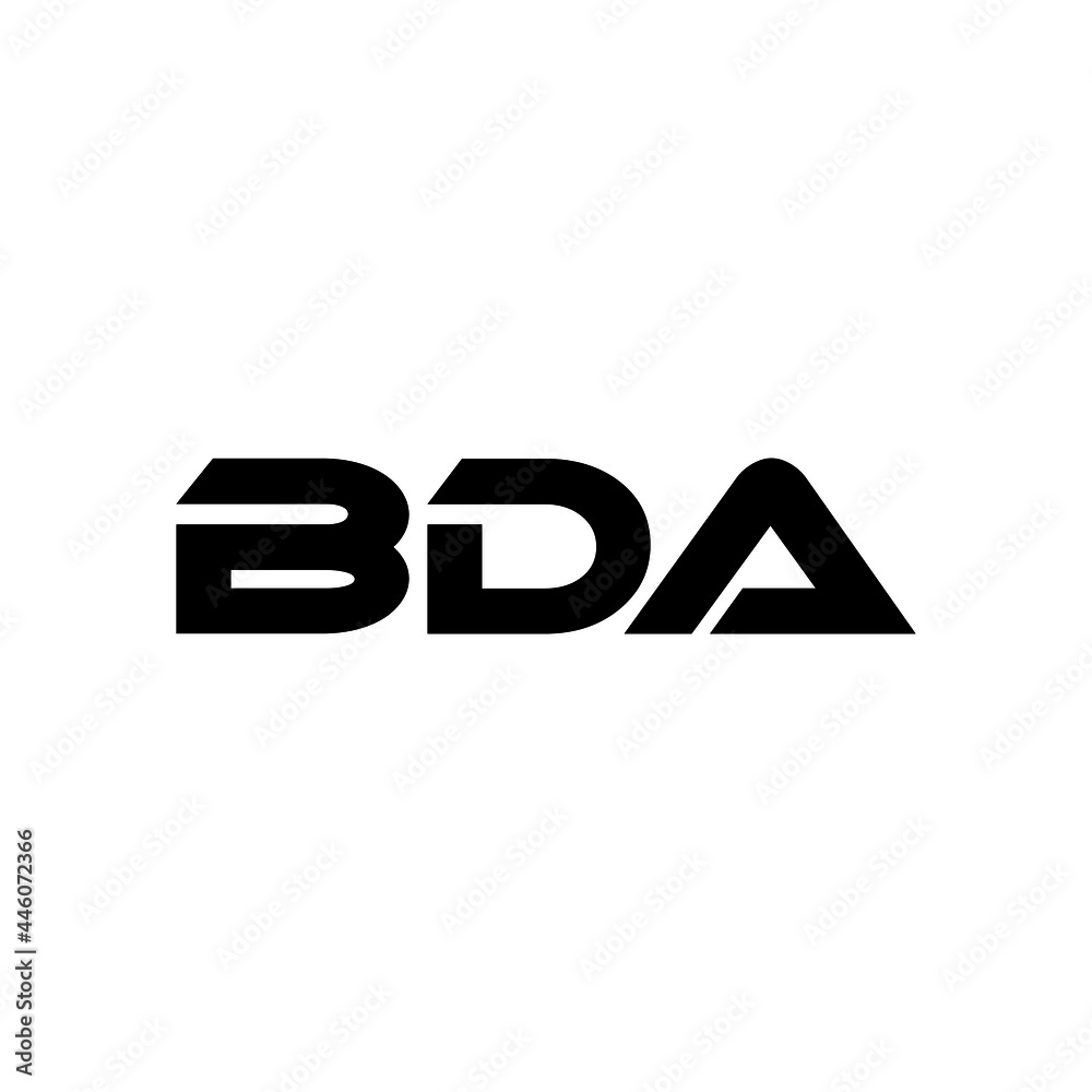 BDA letter logo design with white background in illustrator, vector ...