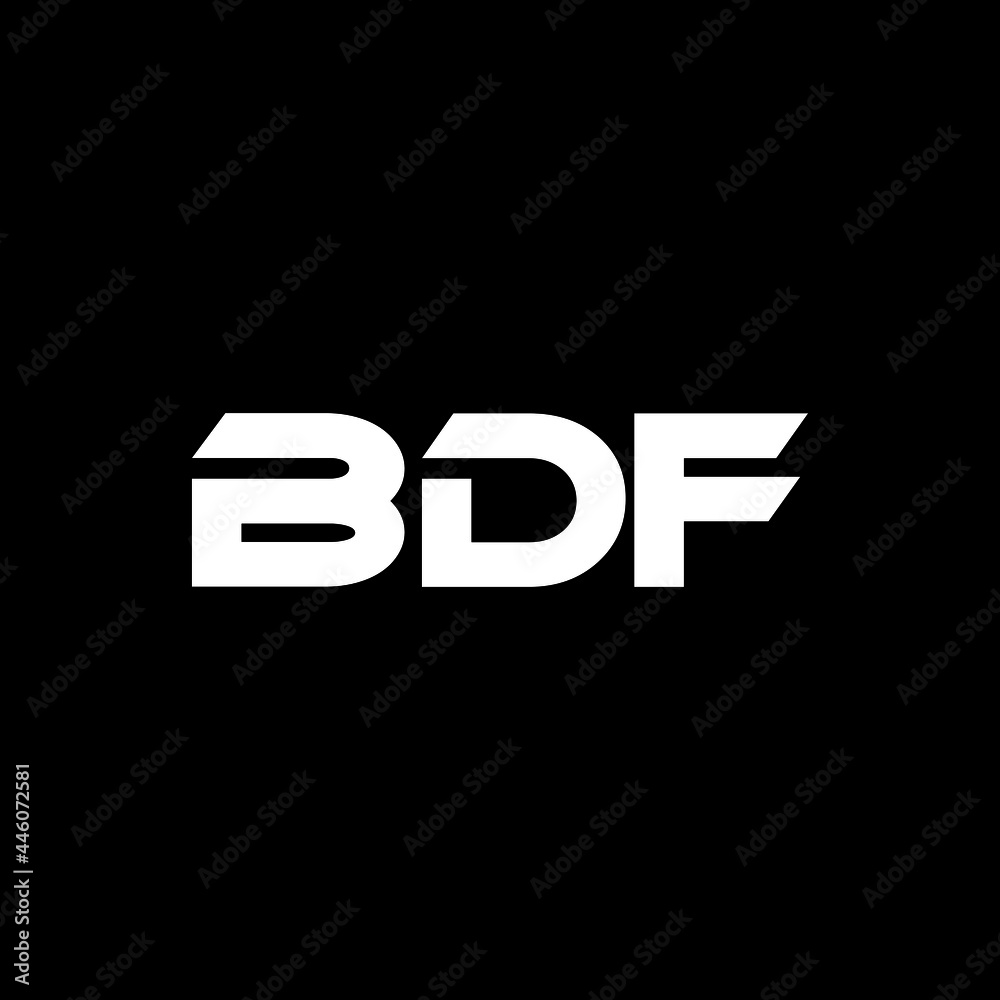 BDF letter logo design with black background in illustrator, vector ...