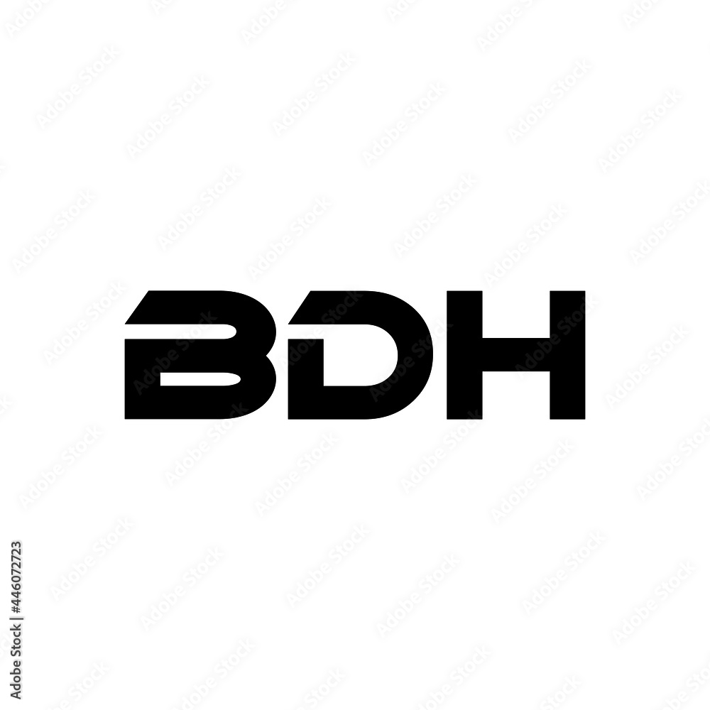 BDH letter logo design with white background in illustrator, vector ...