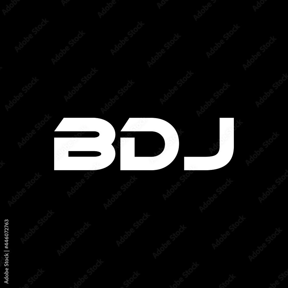 BDJ letter logo design with black background in illustrator, vector ...