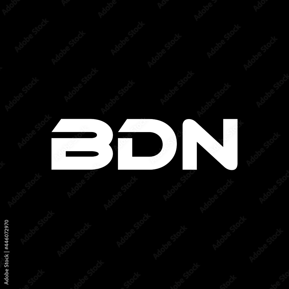 Vecteur Stock BDN letter logo design with black background in ...