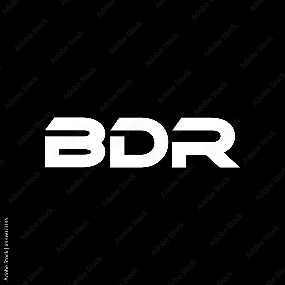 BDR letter logo design with black background in illustrator, vector ...