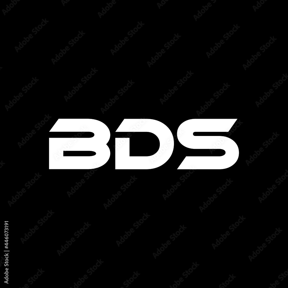 BDS letter logo design with black background in illustrator, vector ...