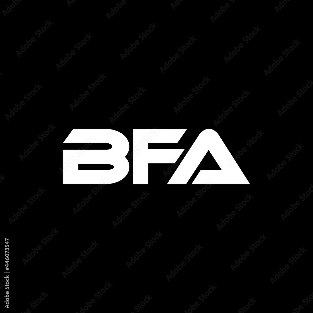 BFA letter logo design with black background in illustrator, vector ...
