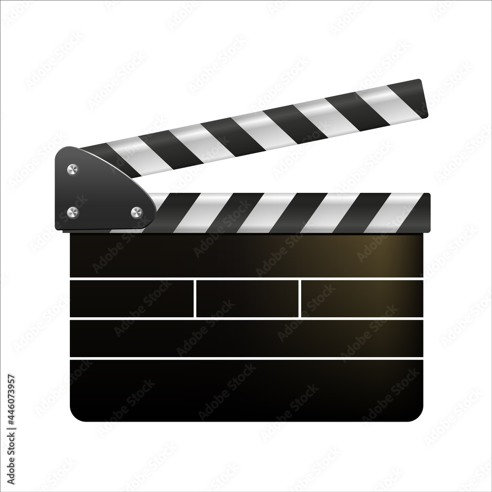 Film clappers boards isolated on white background. Blank movie clapper ...