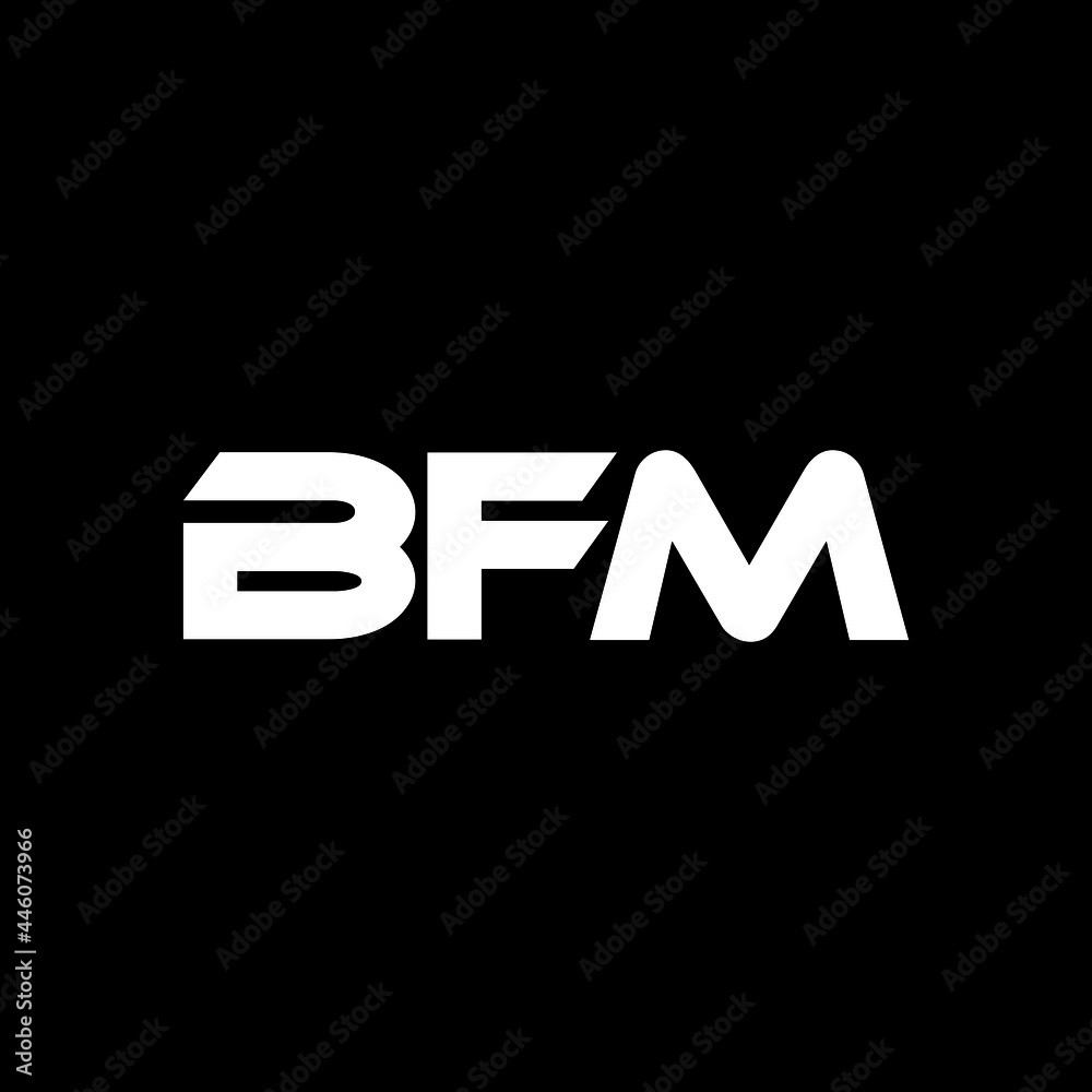 BFM letter logo design with black background in illustrator, vector ...