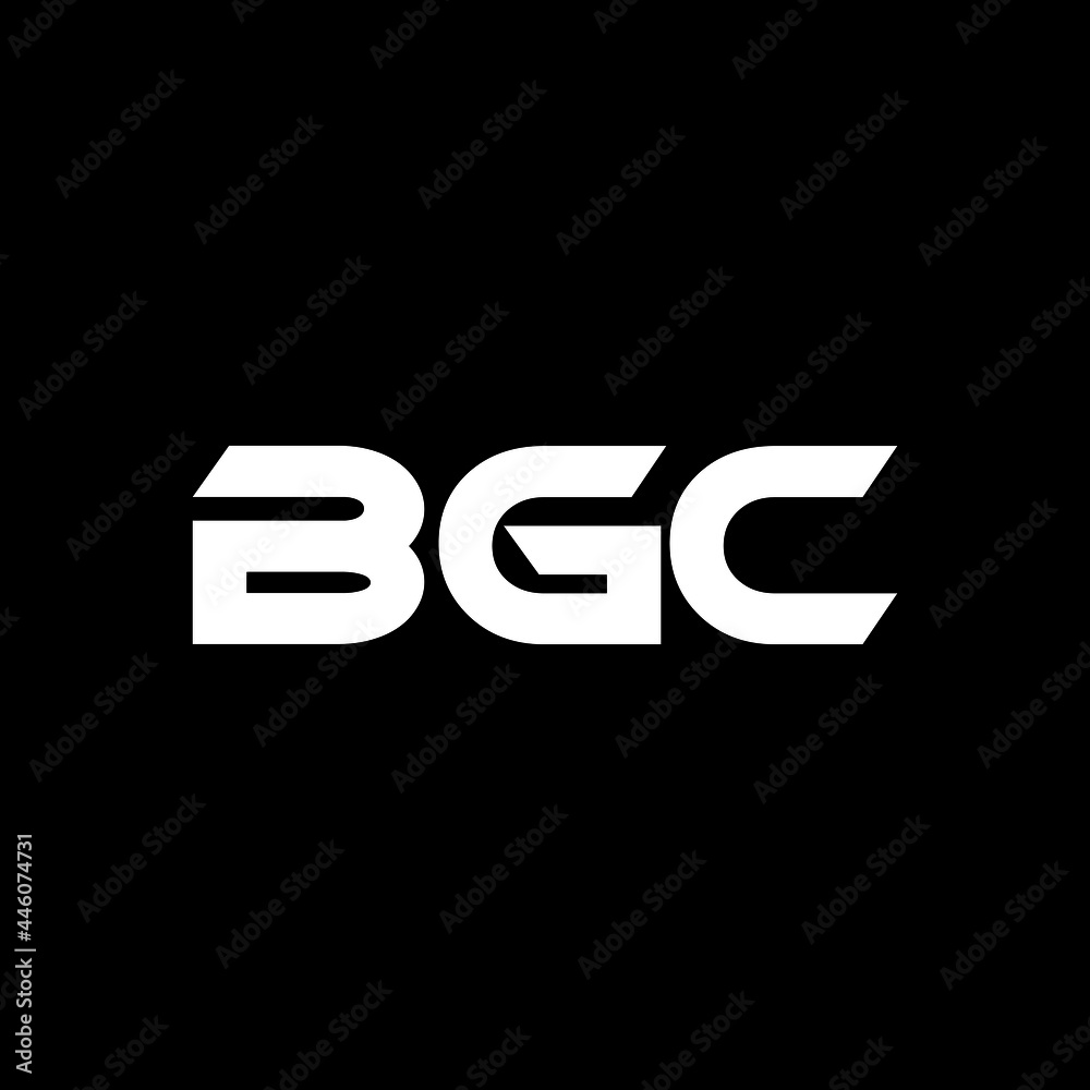 BGC letter logo design with black background in illustrator, vector ...