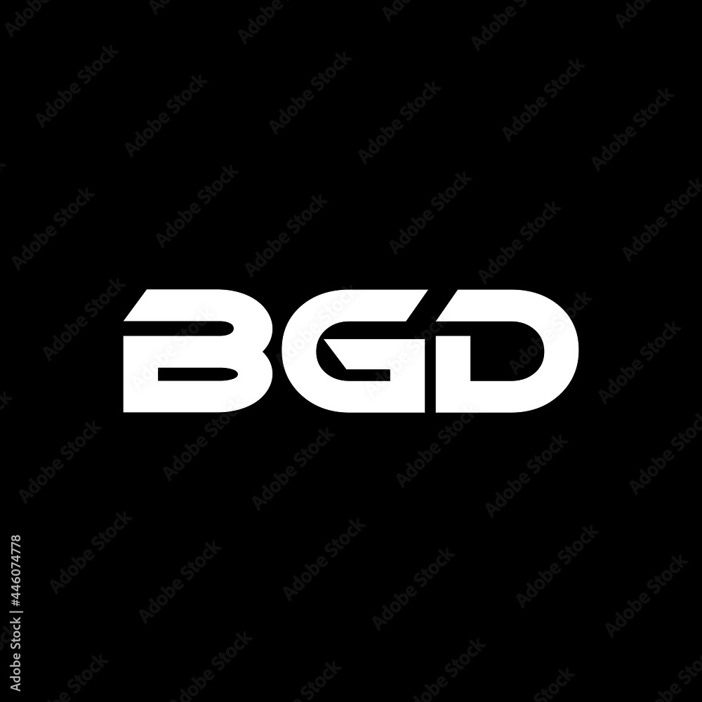 BGD letter logo design with black background in illustrator, vector ...
