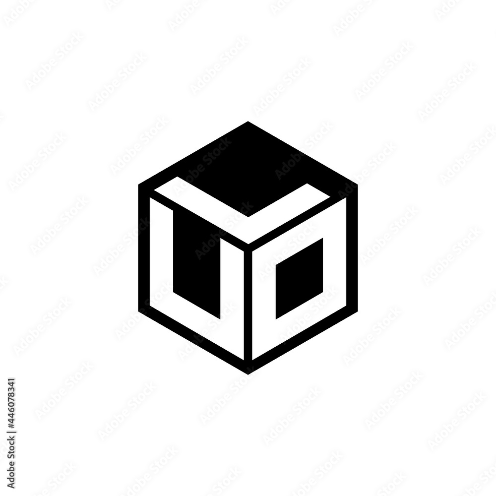 Vecteur Stock UDL letter logo design with white background in ...