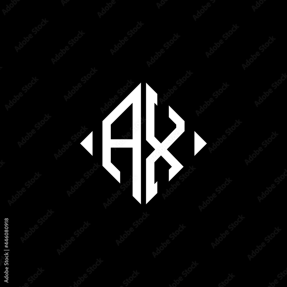 AX letter logo design on black background.AX creative initials letter ...