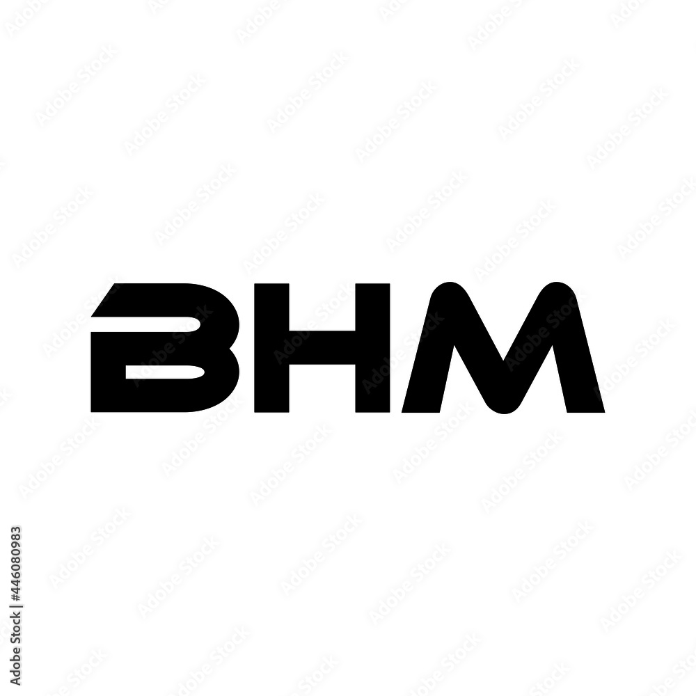 BHM letter logo design with white background in illustrator, vector ...