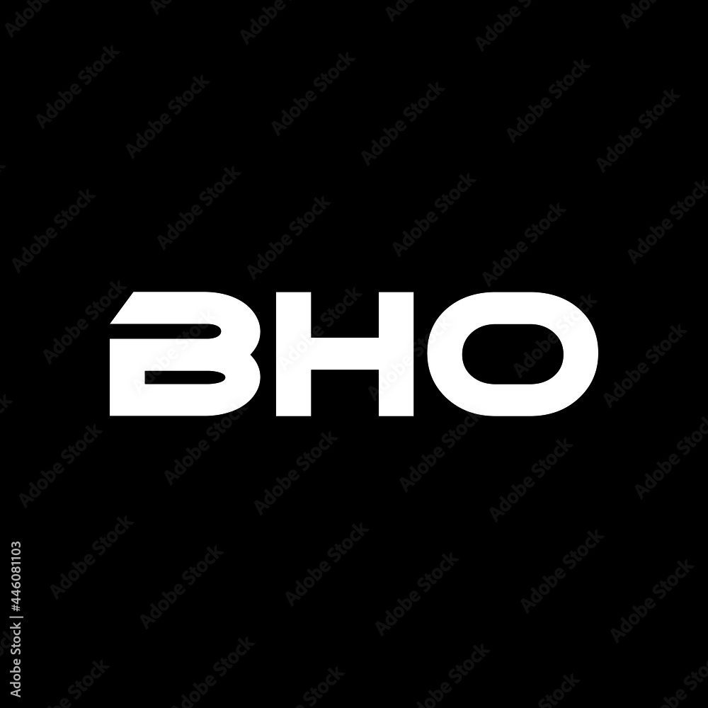BHO letter logo design with black background in illustrator, vector ...