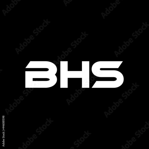 BHS letter logo design with black background in illustrator, vector ...