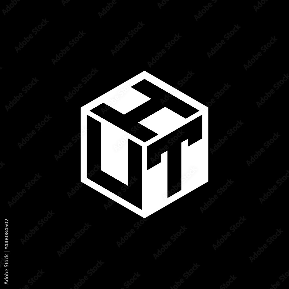 UTH letter logo design with black background in illustrator, vector ...