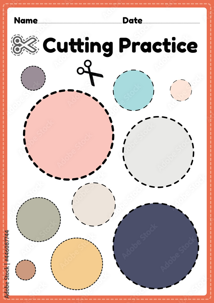 Practice cutting sheets for preschoolers to cut the paper with scissors ...