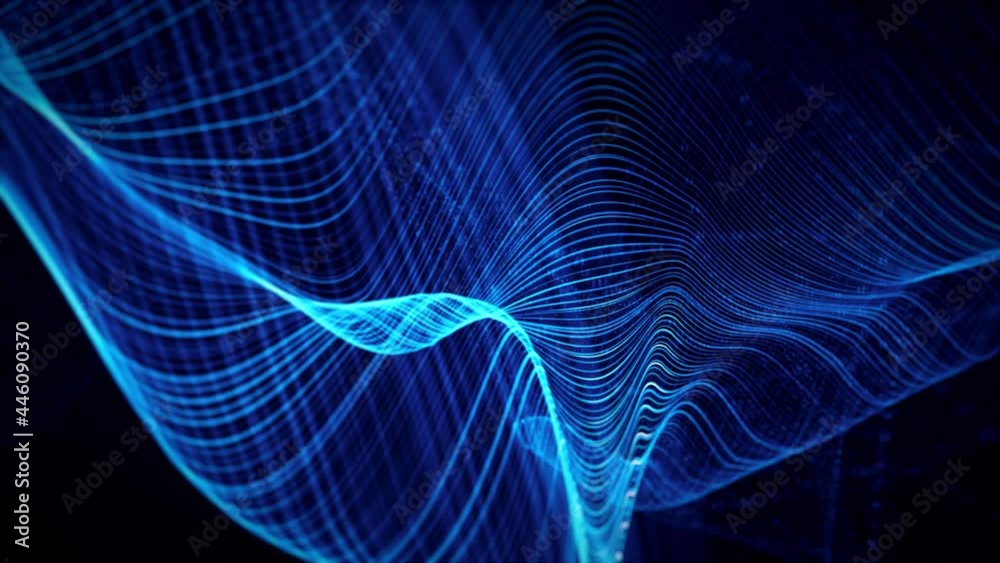 Abstract Flowing Particle Lines Data Concept Background Loop/ 4k ...