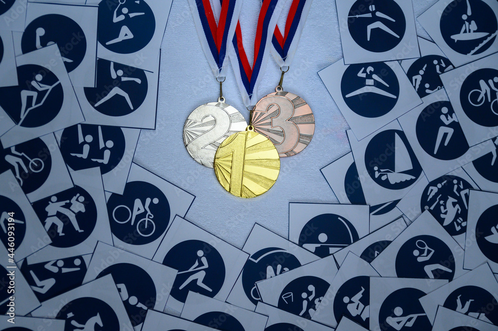 Tokyo 2020, Summer olympic Game. Medal Set, sport wallpaper, pictogram ...