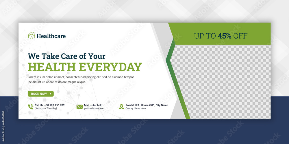 Medical Healthcare Facebook Cover Template, social media and Digital ...
