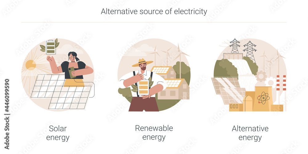 Alternative source of electricity abstract concept vector illustration ...
