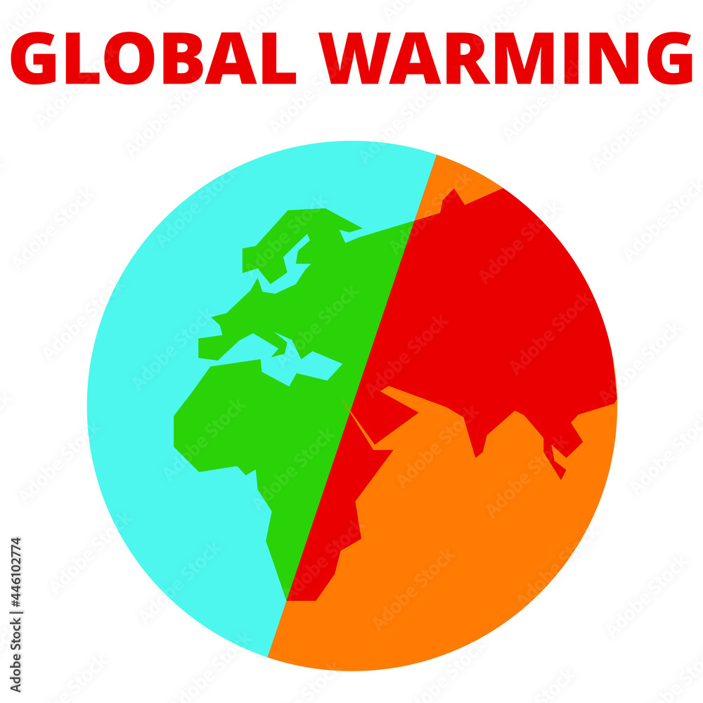 Global warming clipart. Vector icon of global warming with earth. Stock ...