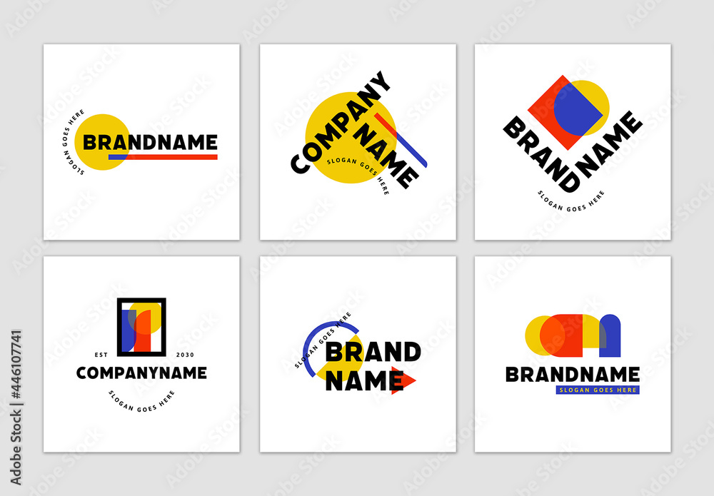 Bold Geometric Logos Set Stock Template | Adobe Stock