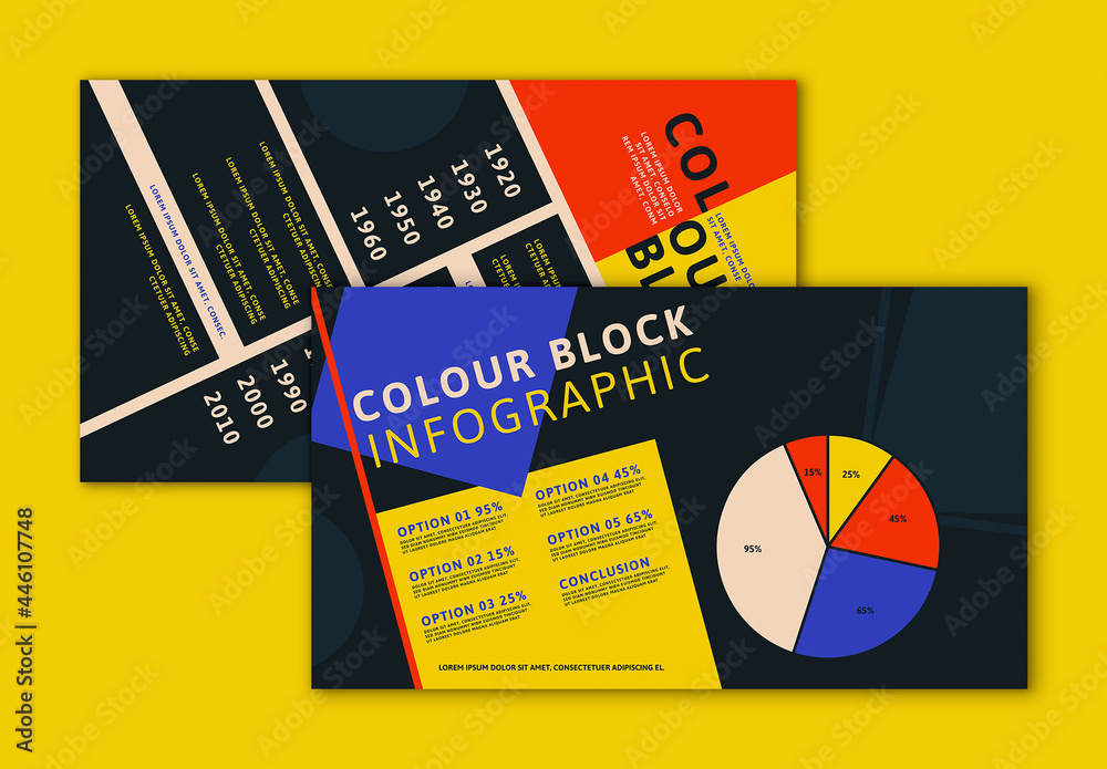 Colorblock Timeline Infographic Stock Template | Adobe Stock