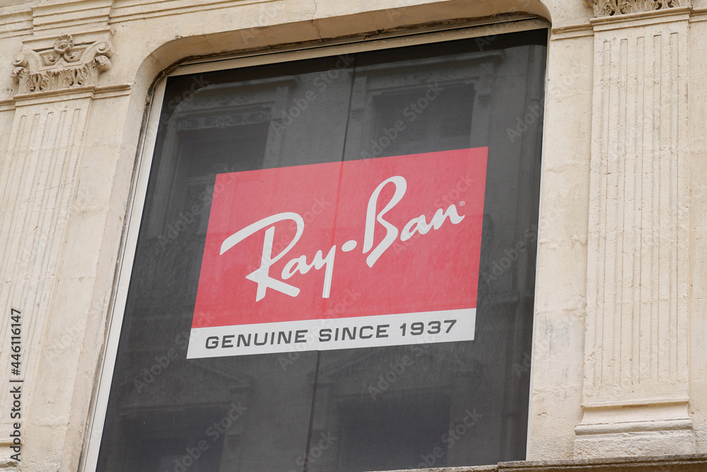 Ray-ban sign brand and text logo store of sunglasses branding in ...