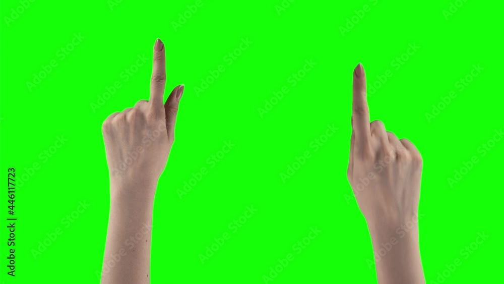 Set of 27 gestures made by female hands and fingers to manage touch ...