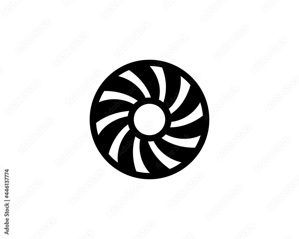 Computer cooler linear icon. Desktop PC ventilation and hardware ...