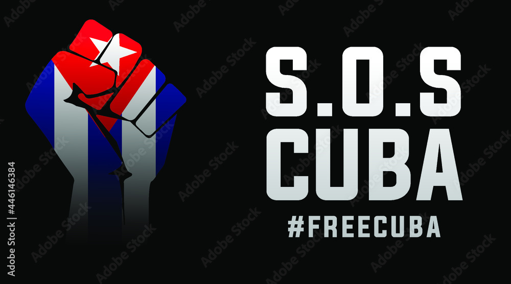 Free Cuba, sos Cuba, modern creative minimalist banner, design concept ...
