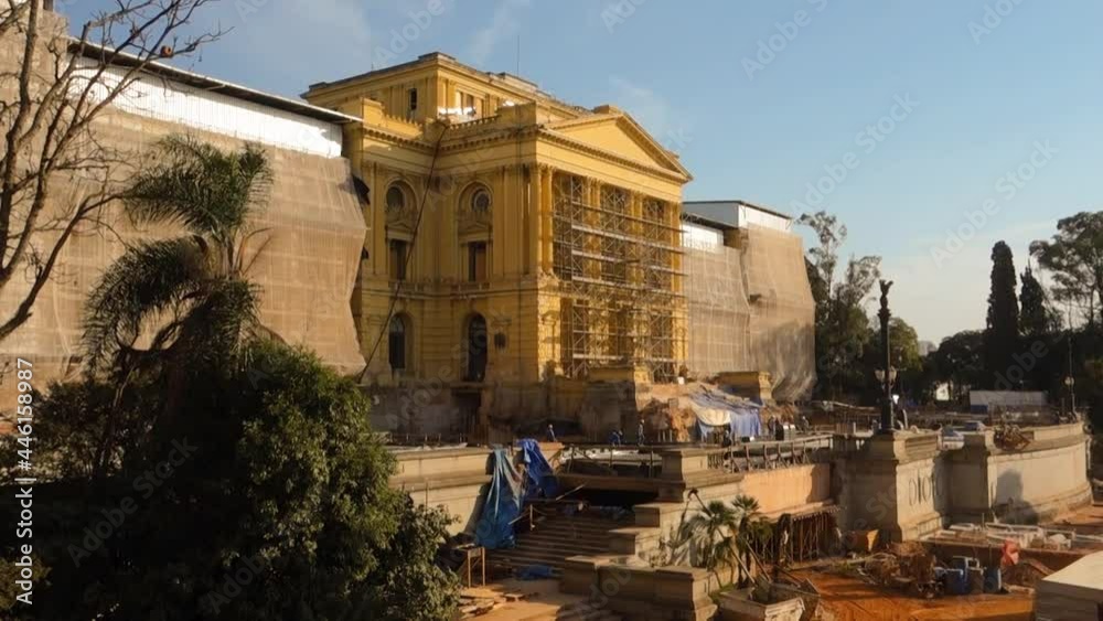 Ipiranga museum, the historical palace and monument in Sao Paulo city, under renovation for the ...