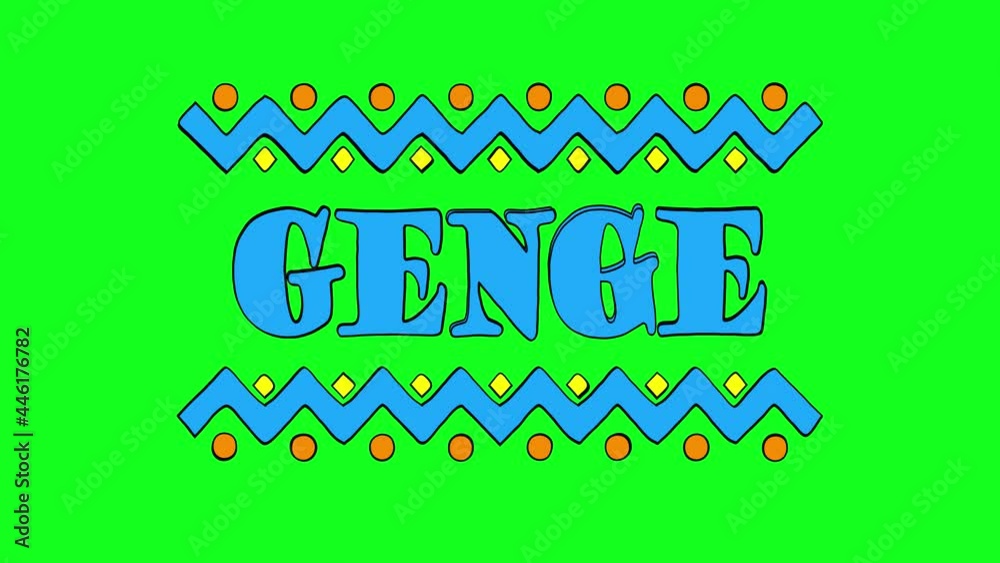 Video Stock Genge African music style. 4K color video. Animation text ...
