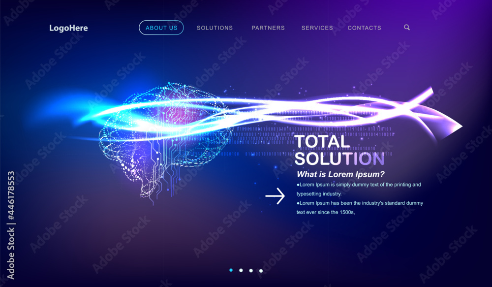 5G and IoT (Internet of Things) landing page with digital communication ...