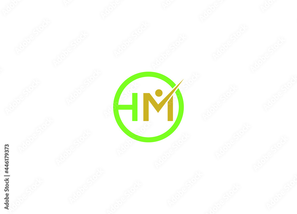 hm modern logo design vector icon template with white background Stock ...