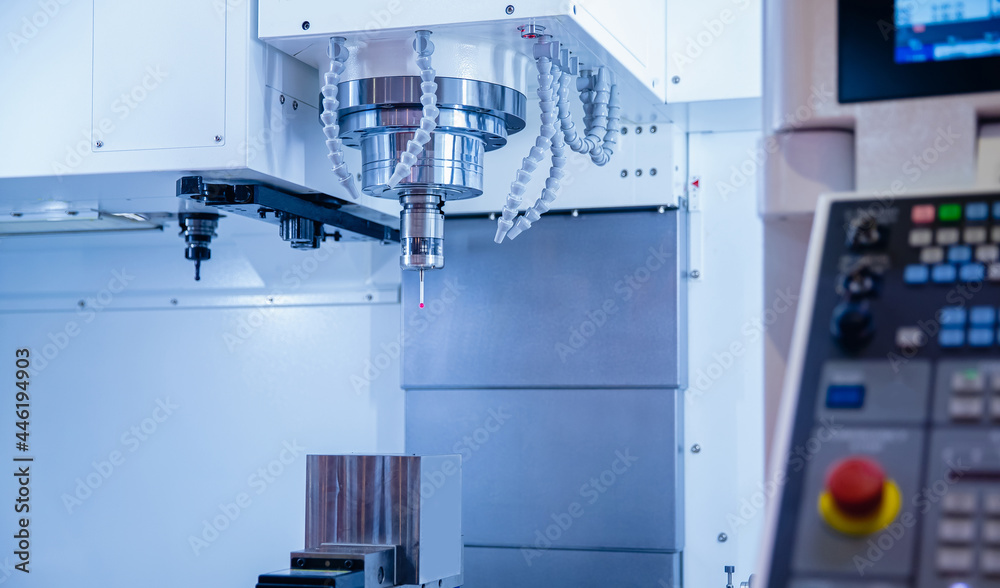 Foto de Coordinate Measuring machine probe CMM on milling work. Sensor ...