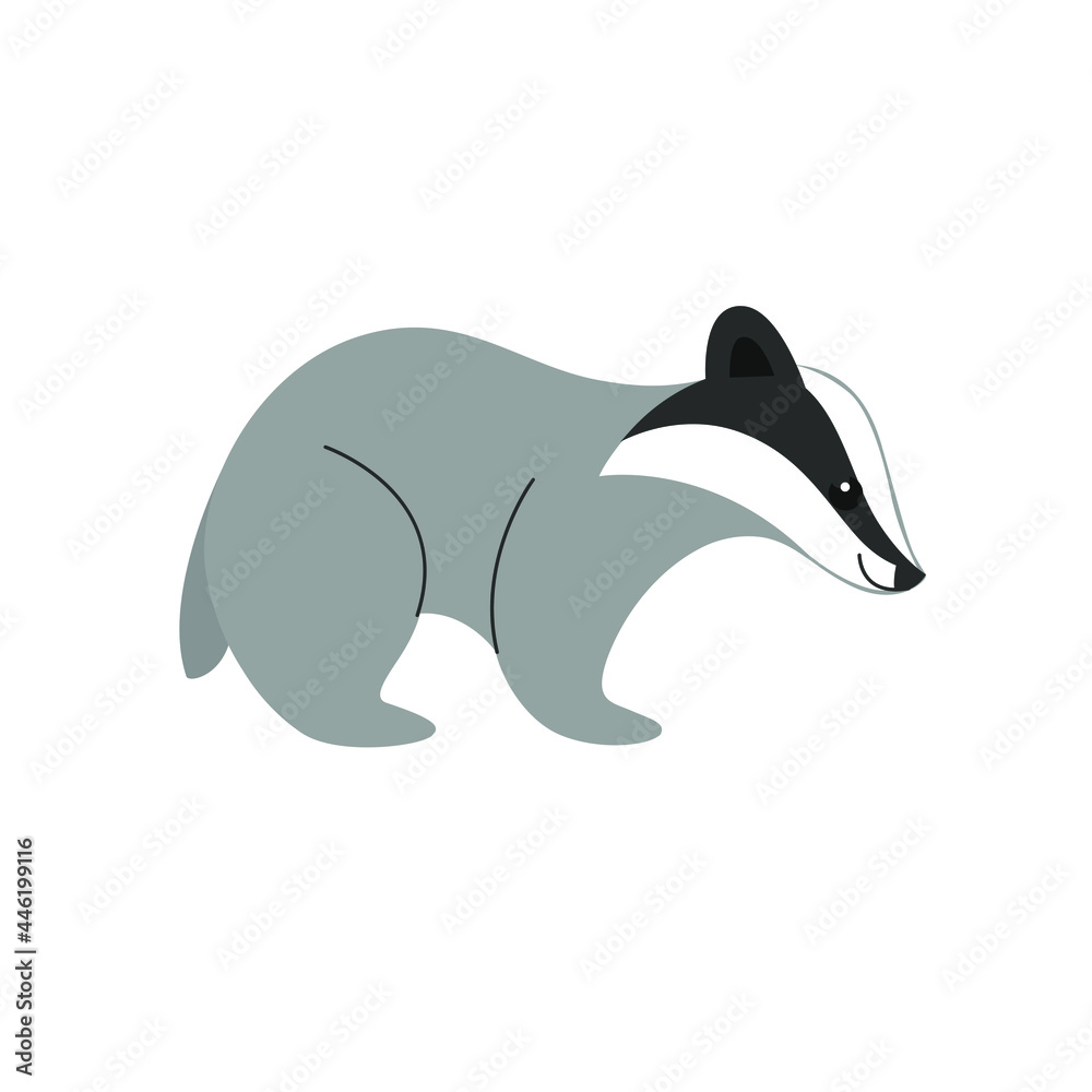Cartoon badger, cute character for children. Vector illustration in ...