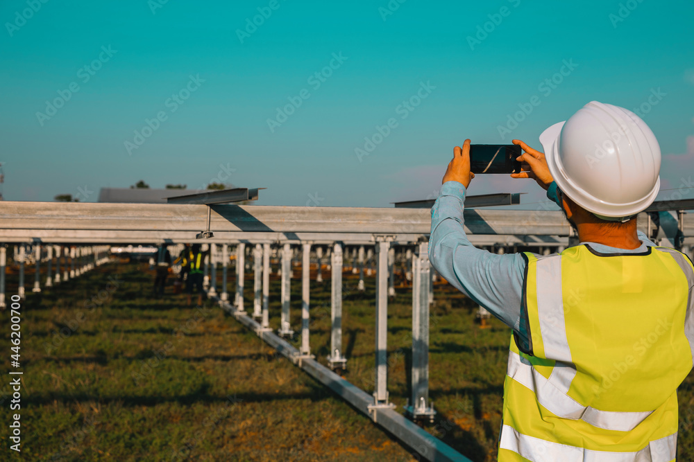 engineer inspect solar tracking machine in solar power plant; Monitor ... engineer inspect solar tracking machine in solar power plant; Monitor ...