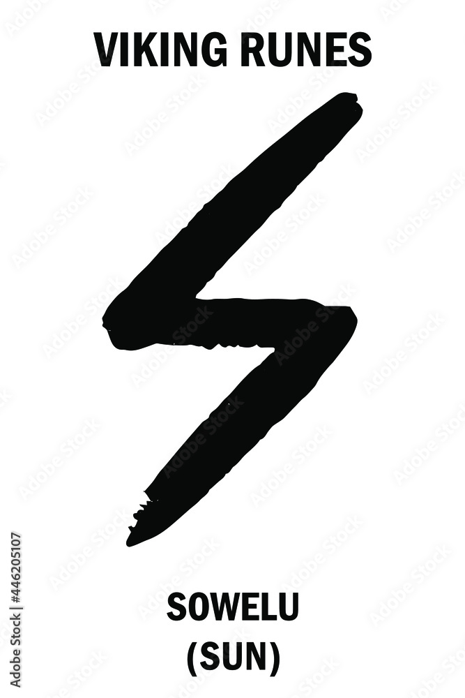 Isolated runic rune. Futhark. Hand drawn art element. Scruffy style ...