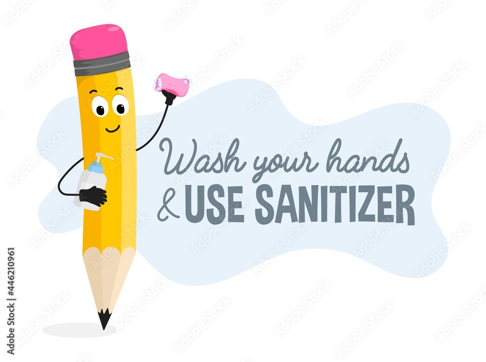 Wash your hands and use sanitizer Covid Safety poster. After pandemic ...