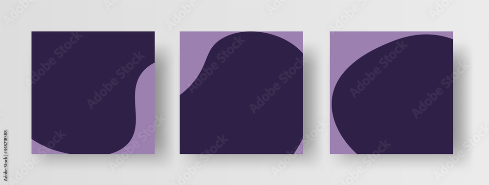 Trendy Backgrounds with Abstract Curvy Design Elements. Vector Set of ...