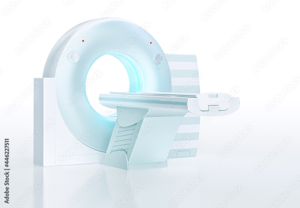 Computed axial tomography CAT scanner: imaging scan device in hospital ...