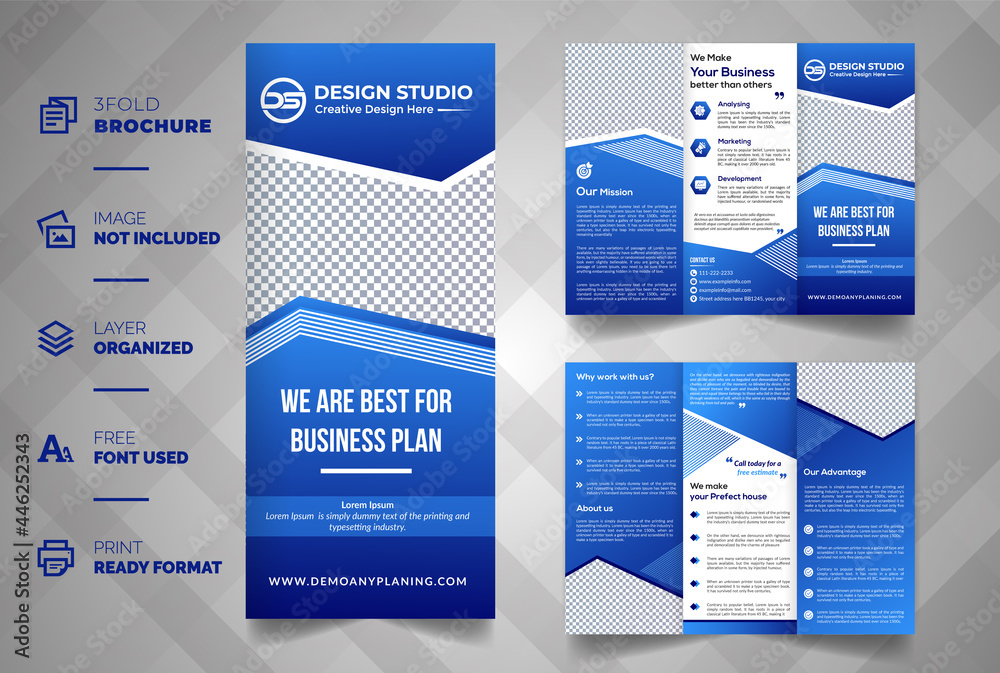 Trifold brochure, Agency Corporate modern professional business ...